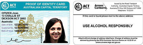 Proof of identity cards - Access Canberra